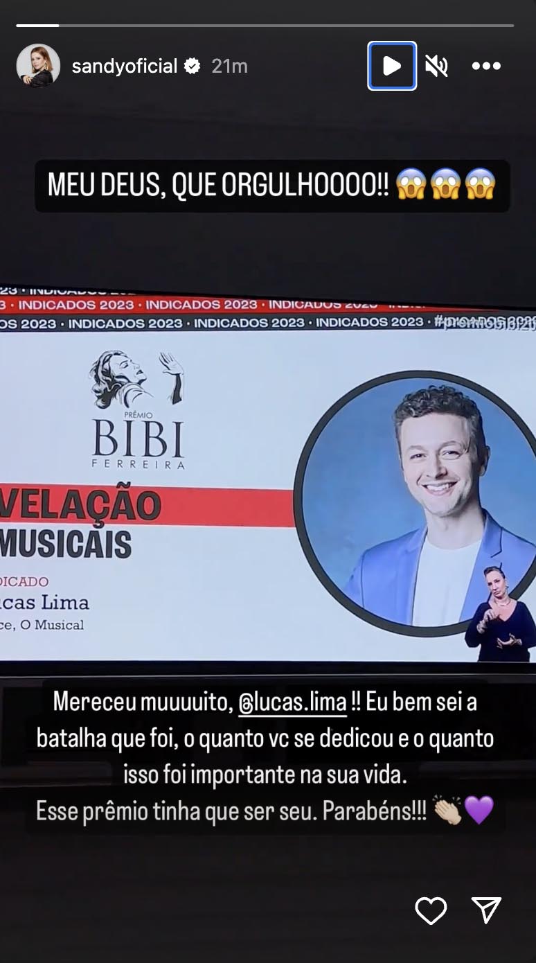 Sandy celebra conquista do ex-marido, Lucas Lima: ‘Que orgulho’ – Entrete1