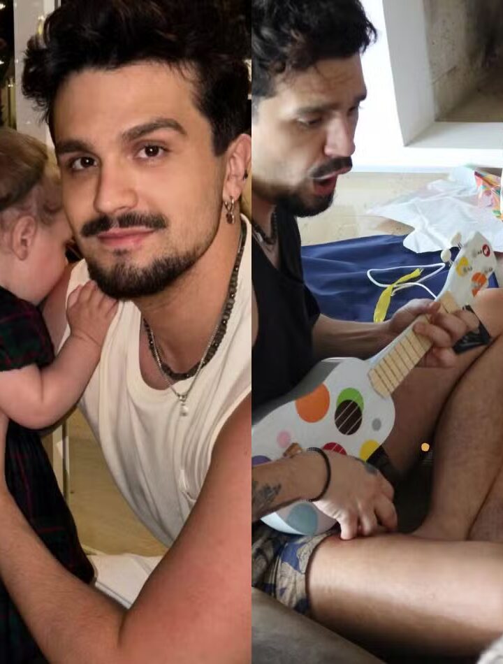 Luan Santana encanta fãs ao divulgar cliques raros de Natal com a filha ...